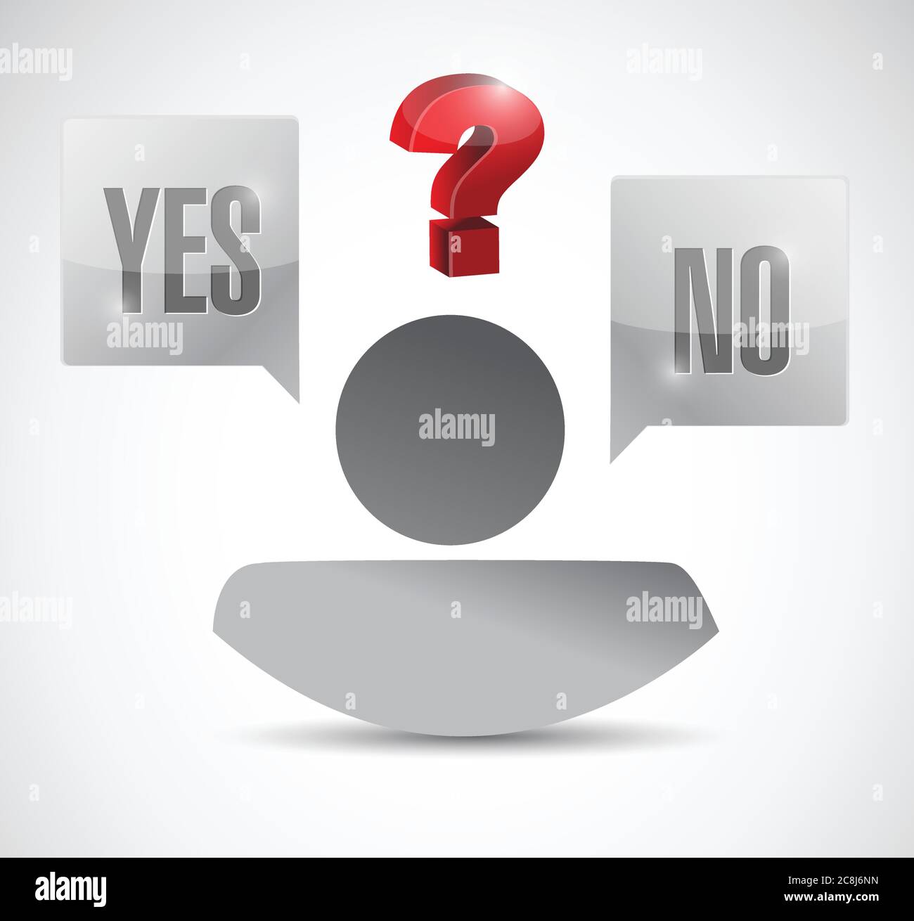 Yes or no question mark illustration design over a white background ...