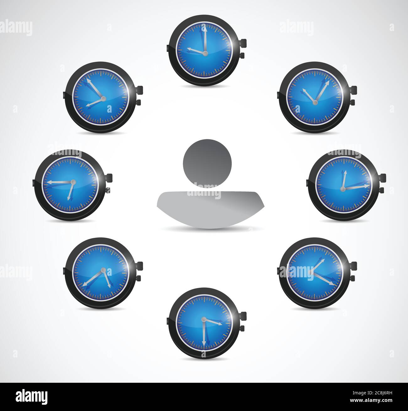 Time concept around avatar illustration design over a white background ...