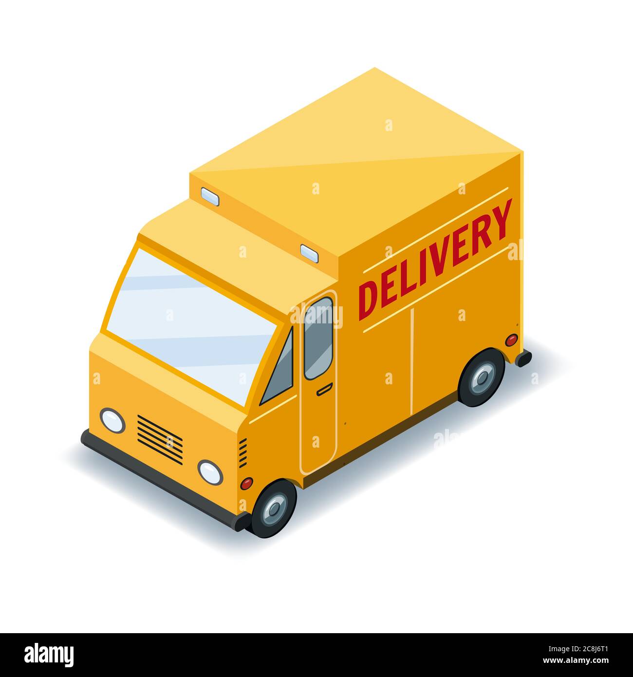 Isometric express cargo truck transportation delivery of goods concept ...