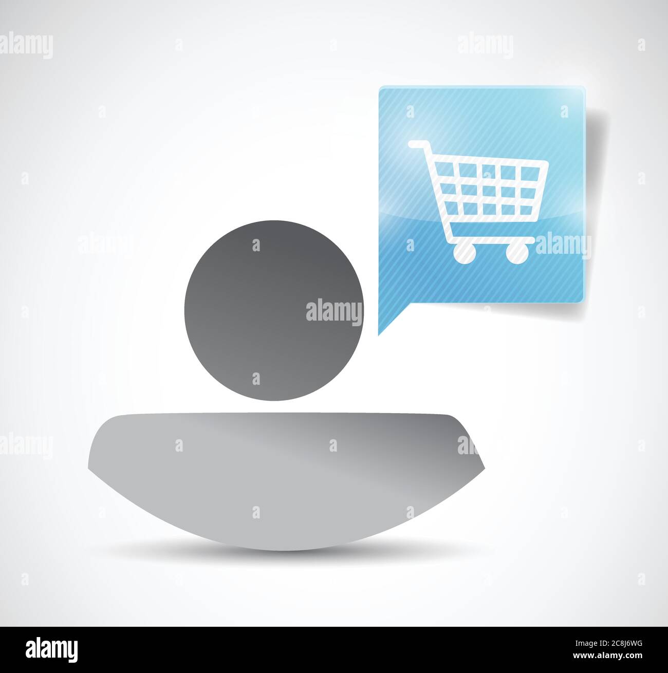 Avatar message bubble and shopping cart illustration design over a ...