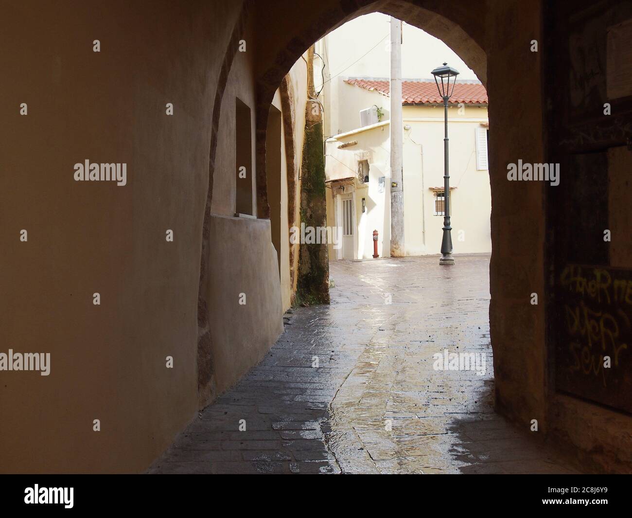 Street scene in Chania, Crete Stock Photo - Alamy