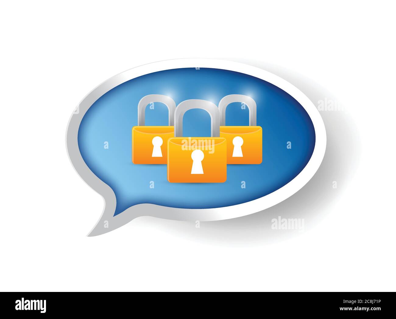 Locks message bubble illustration design over a white background Stock ...