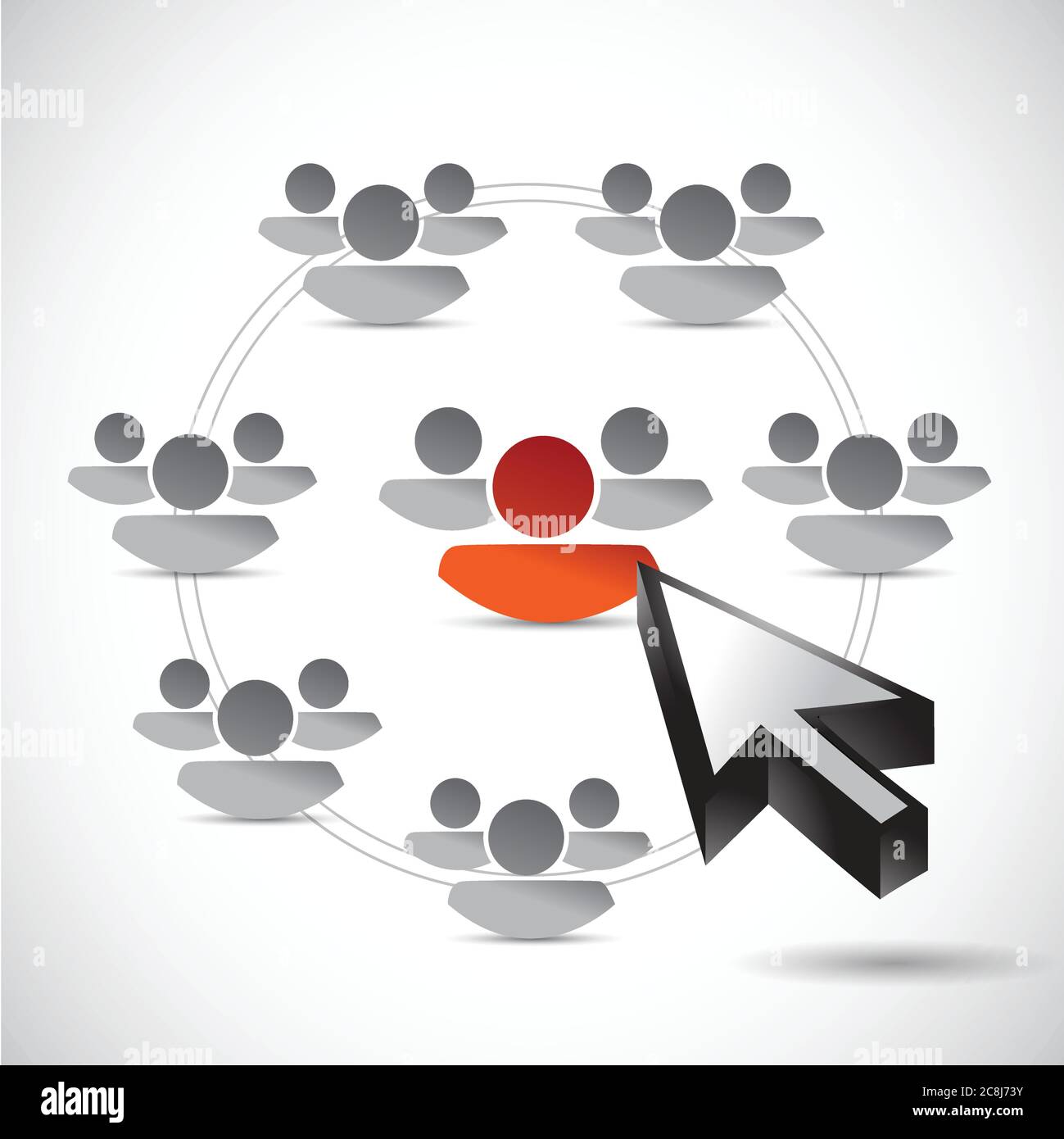 Selecting the right team concept illustration design over a white ...