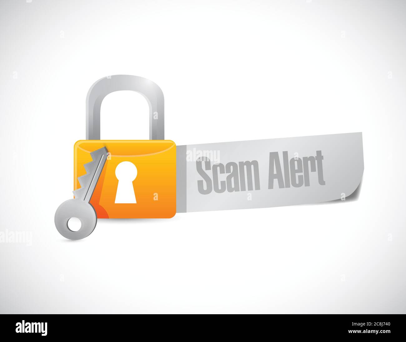 Scam alert message lock illustration design over a white background ...
