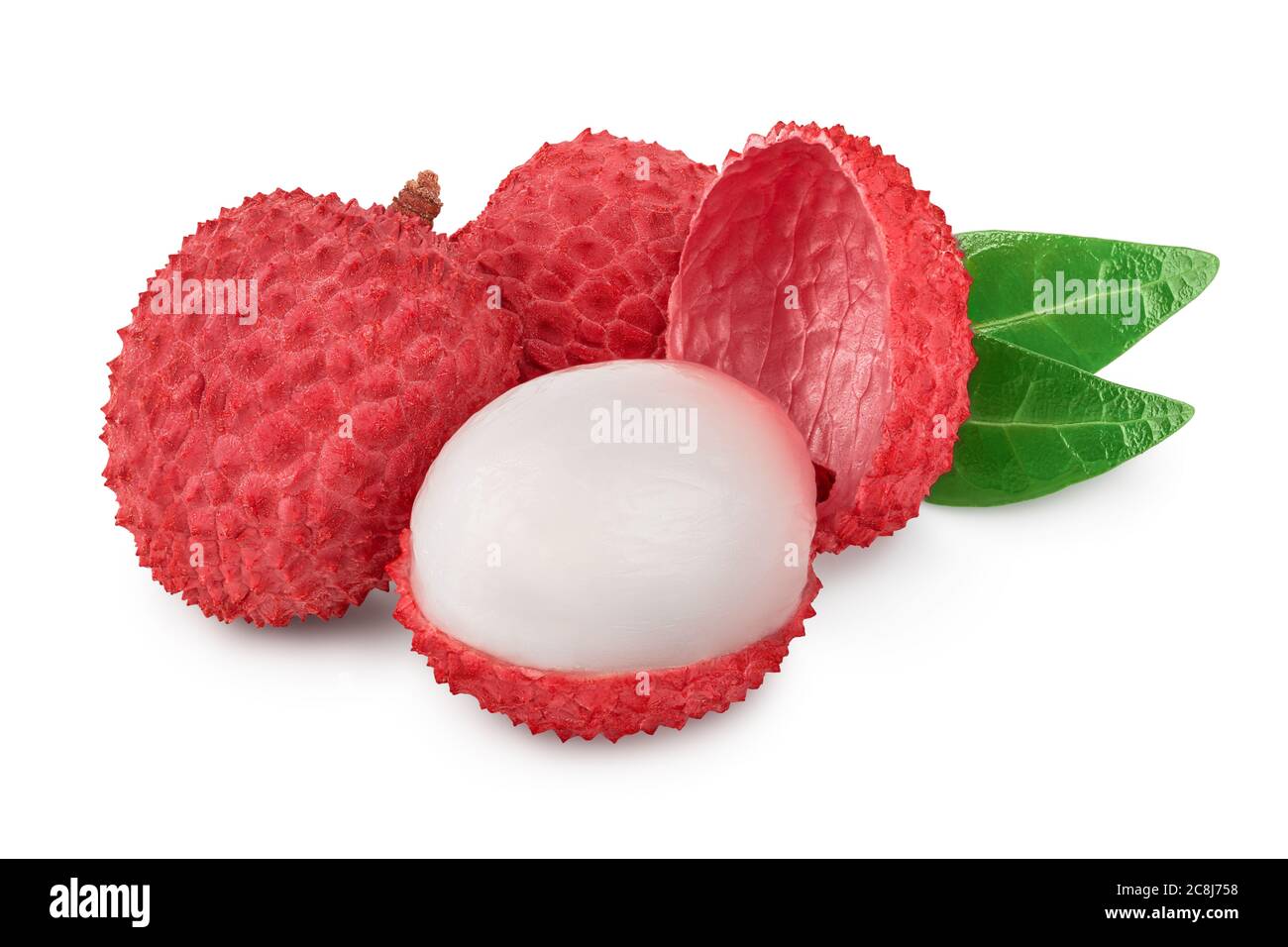 lychee fruit isolated on white background with clipping path and full ...