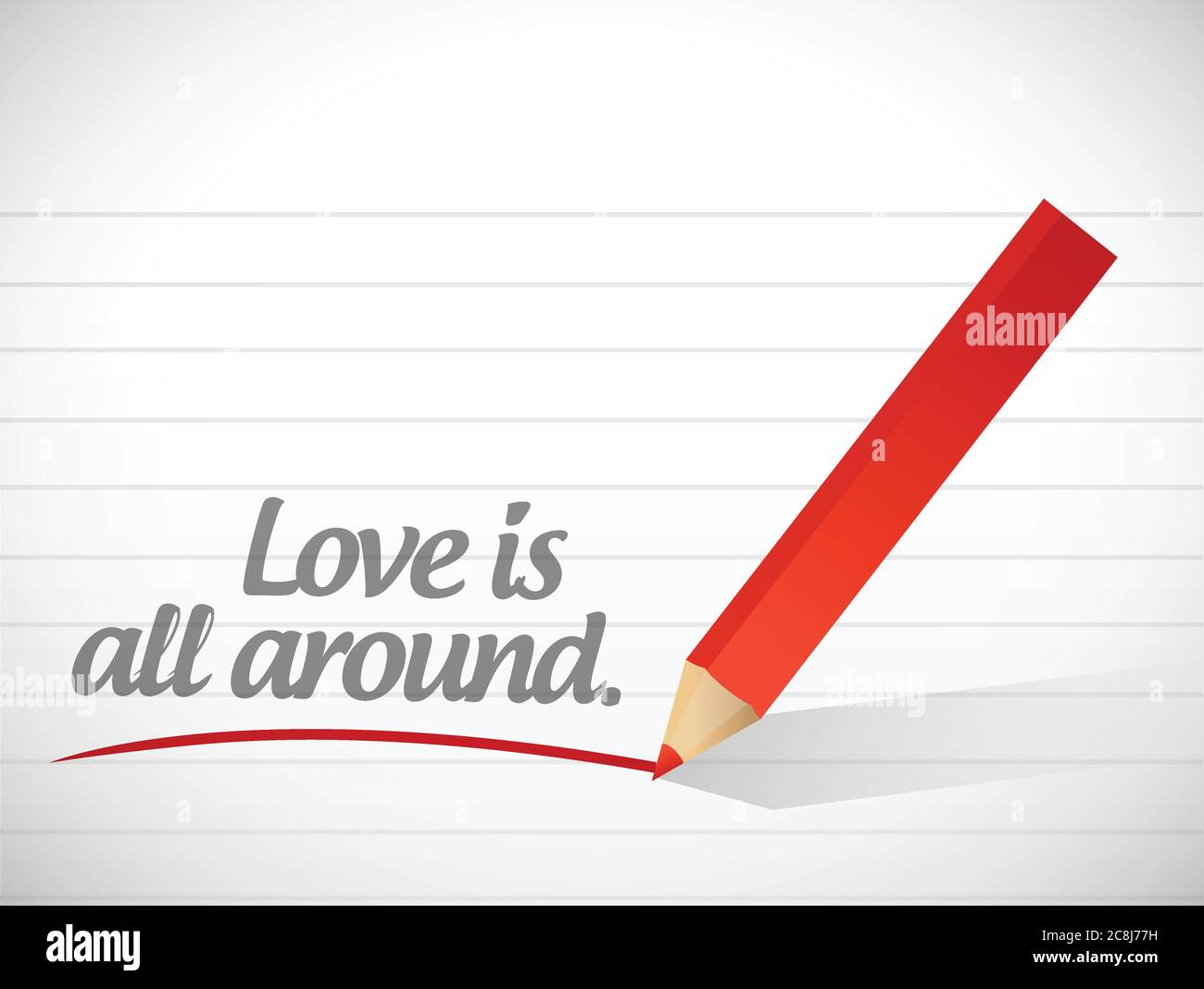 Love is all around message illustration design over a white background ...