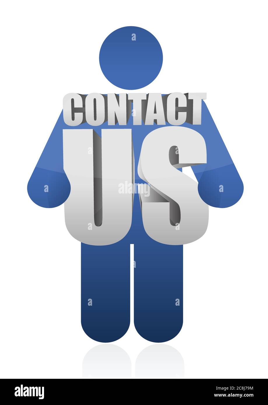 Icon holding a contact us sign illustration design over a white ...