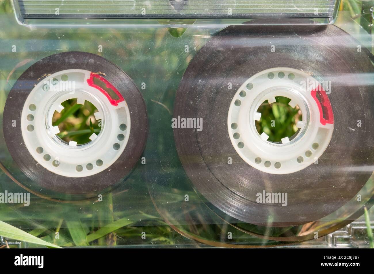 Close up detail with an old vintage cassette tape Stock Photo - Alamy