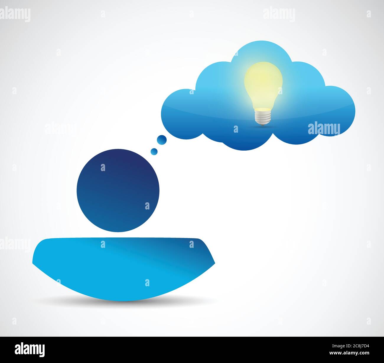 Thinking cloud and avatar illustration design over a white background ...