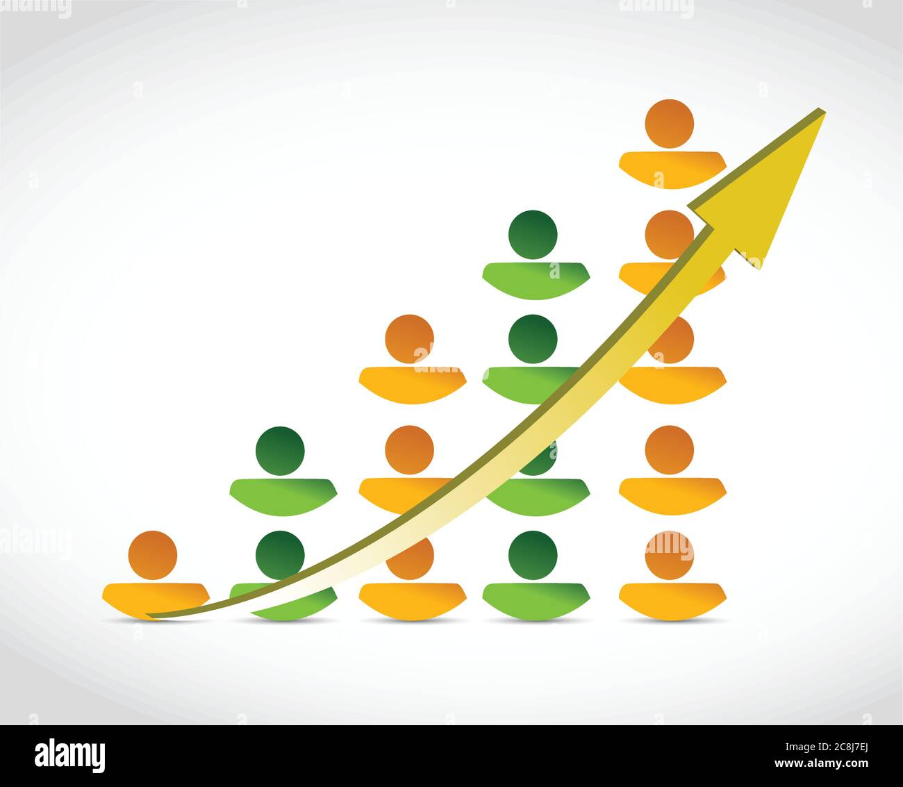 People success business graph illustration design over a white ...