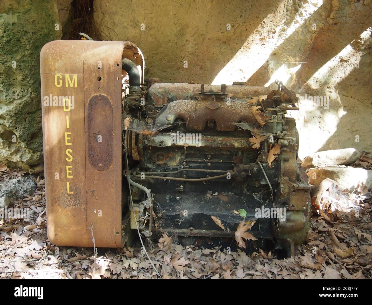 Rusty GM diesel engine Stock Photo - Alamy
