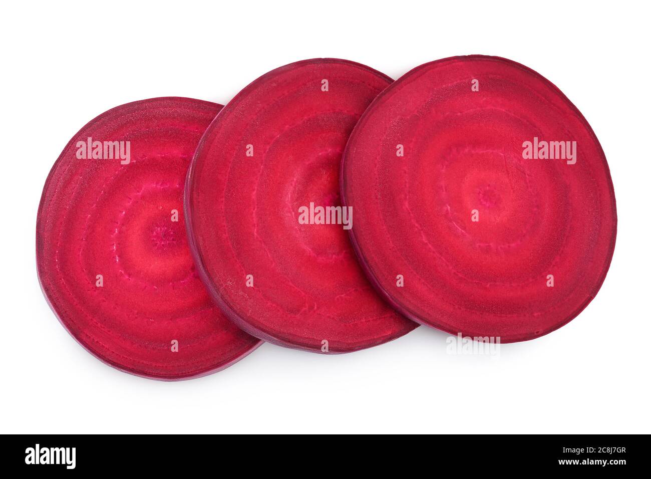 beetroot slices isolated on white background with clipping path and ...