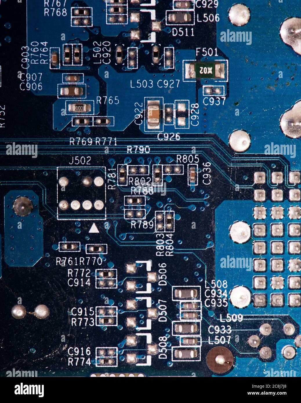Texture of computer circuit board, blue motherboard background Stock ...