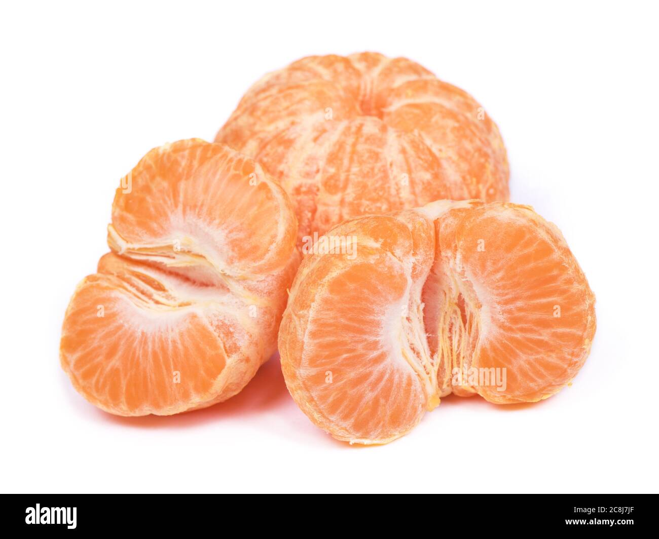 Fresh peeled mandarin isolated on white background Stock Photo - Alamy
