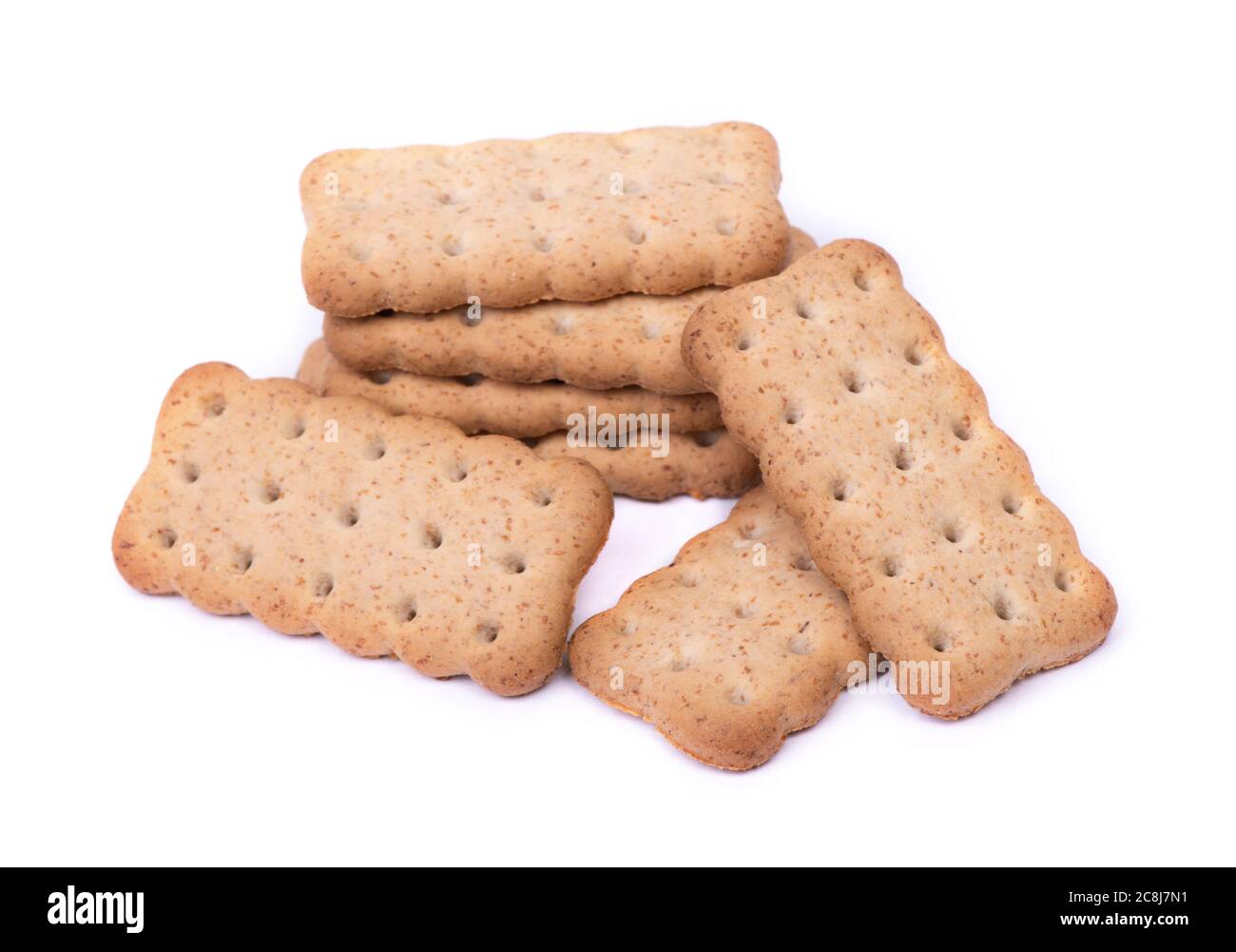Group of simple small cookies isolated on white background Stock Photo ...
