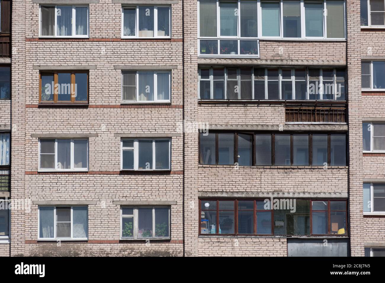 Typical facade of the panel building in the post Soviet countries Stock ...