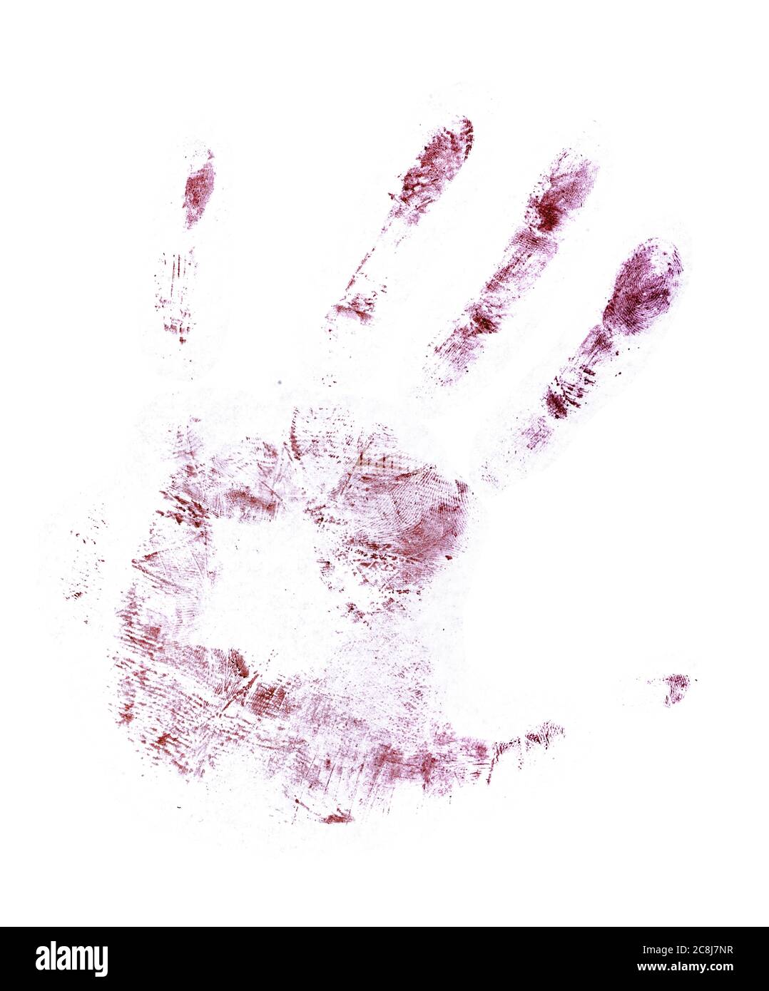 Spooky hand print isolated over white background Stock Photo - Alamy