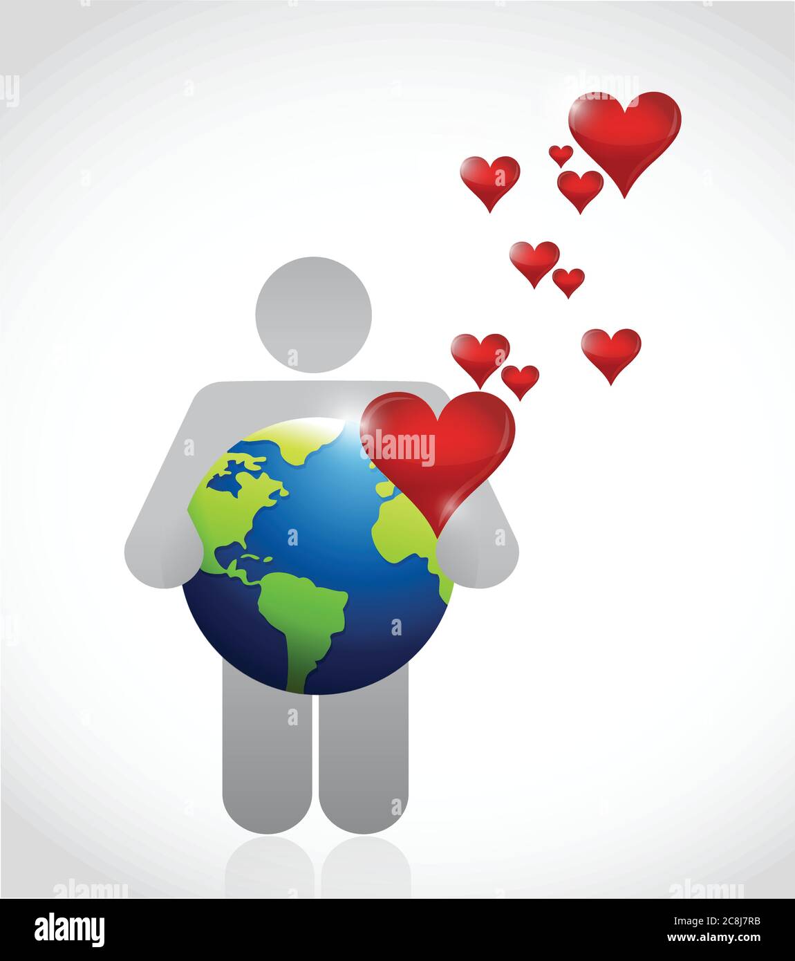 Love the earth illustration design over a white background Stock Vector ...