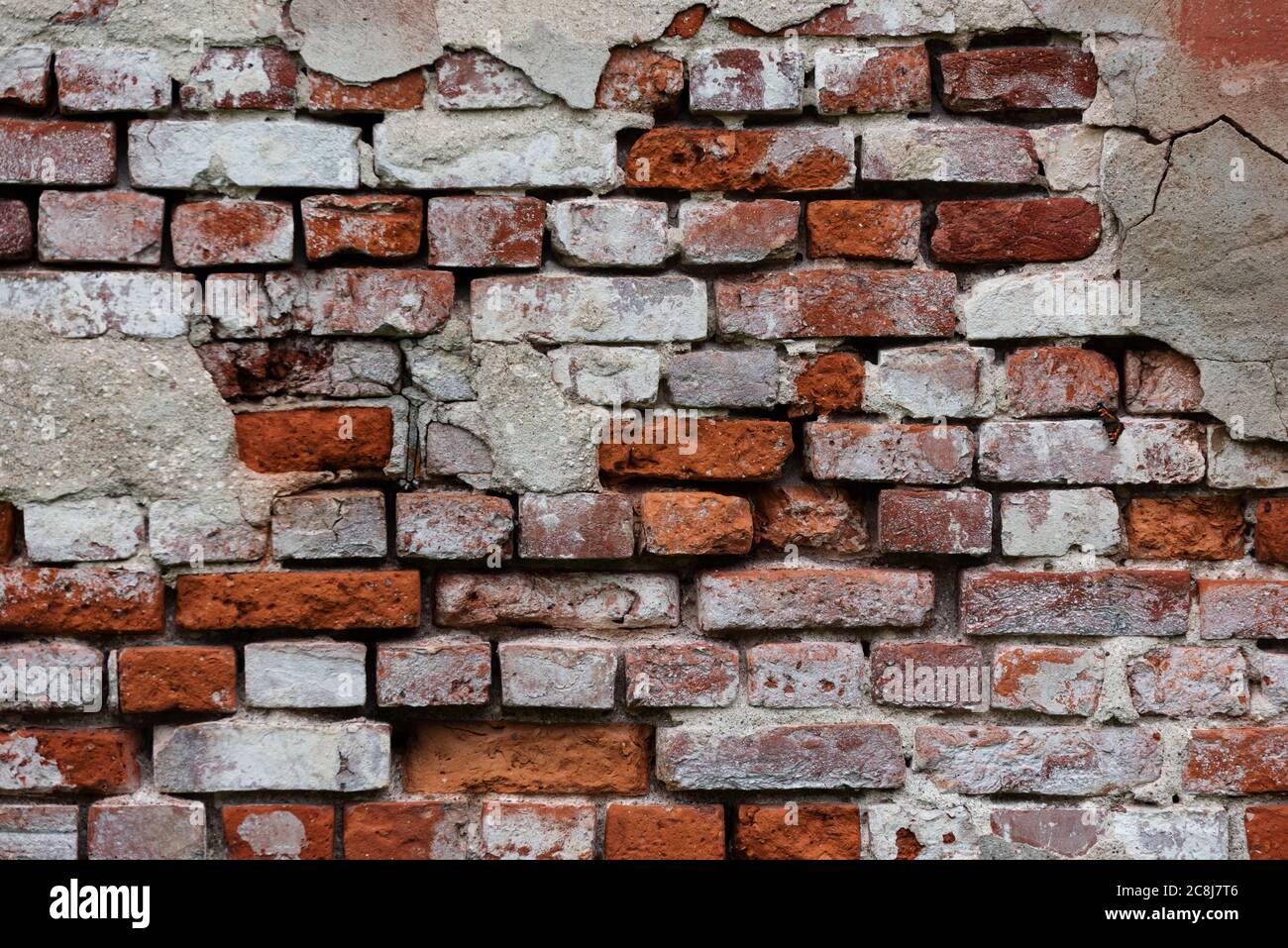 Weathered old brick texture. Damaged retro background Stock Photo - Alamy