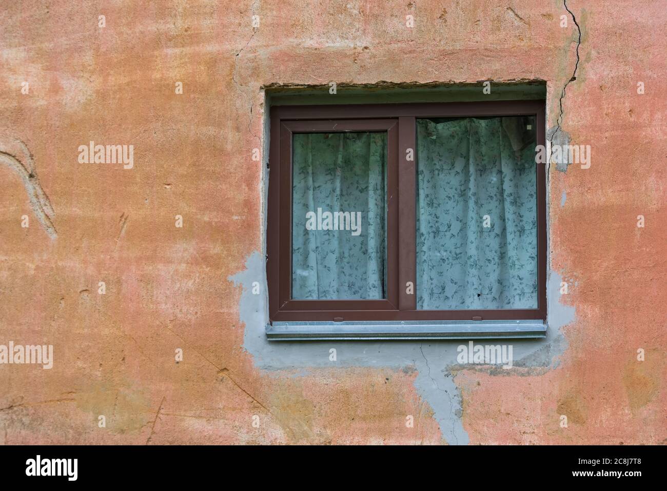Old square window in a concrete wall Stock Photo - Alamy