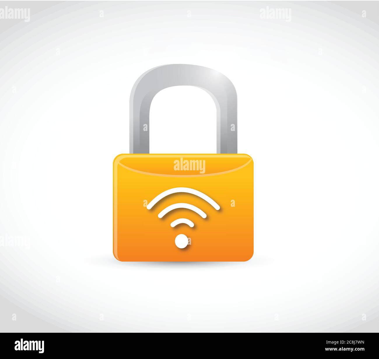 Wifi internet password lock concept illustration design over a white ...