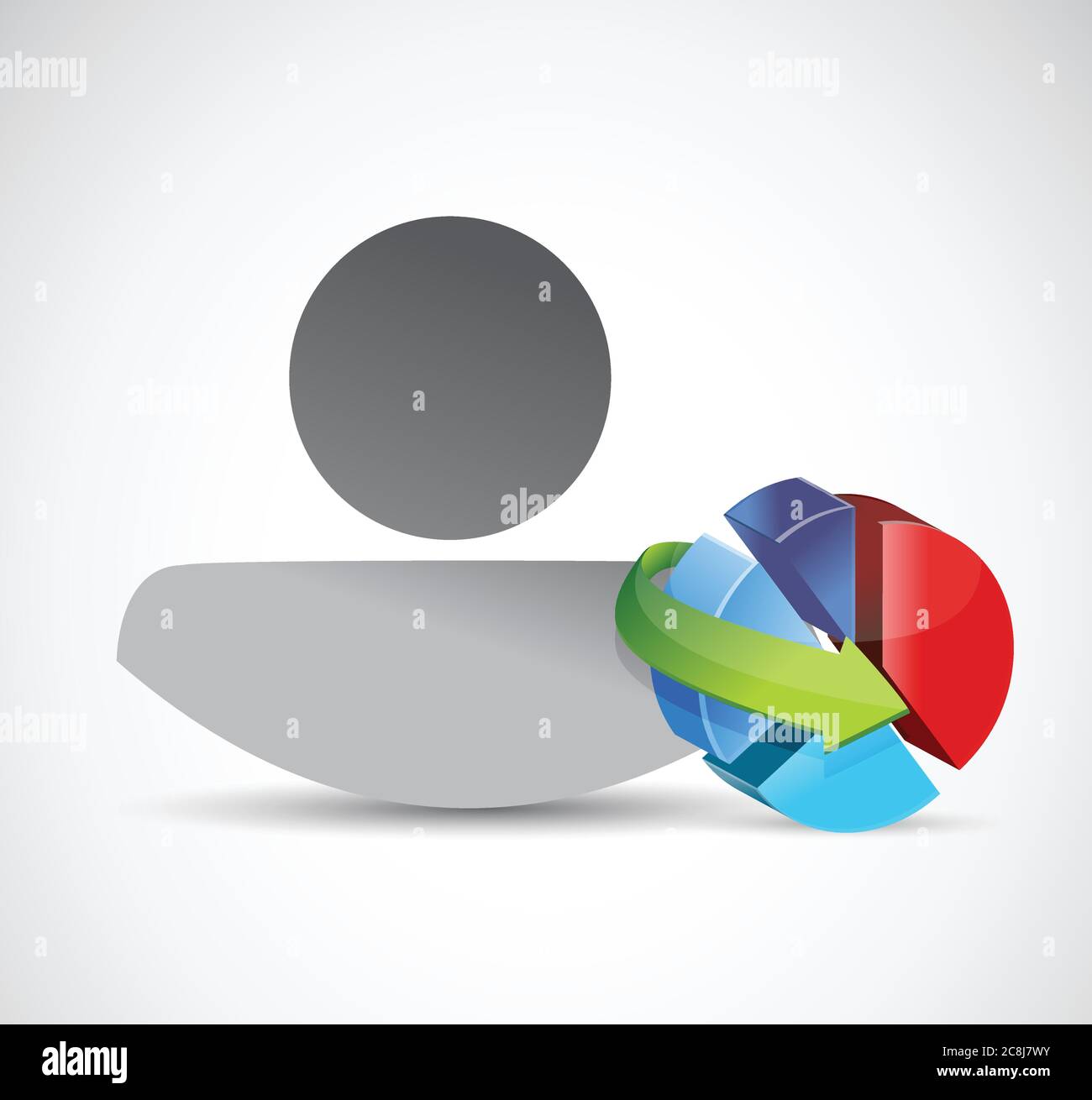 Avatar and pie chart illustration design over a white background Stock ...