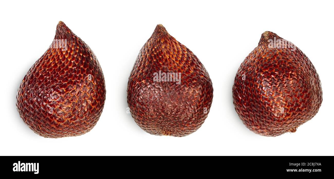 Salak snake fruit isolated on white background with clipping path and ...