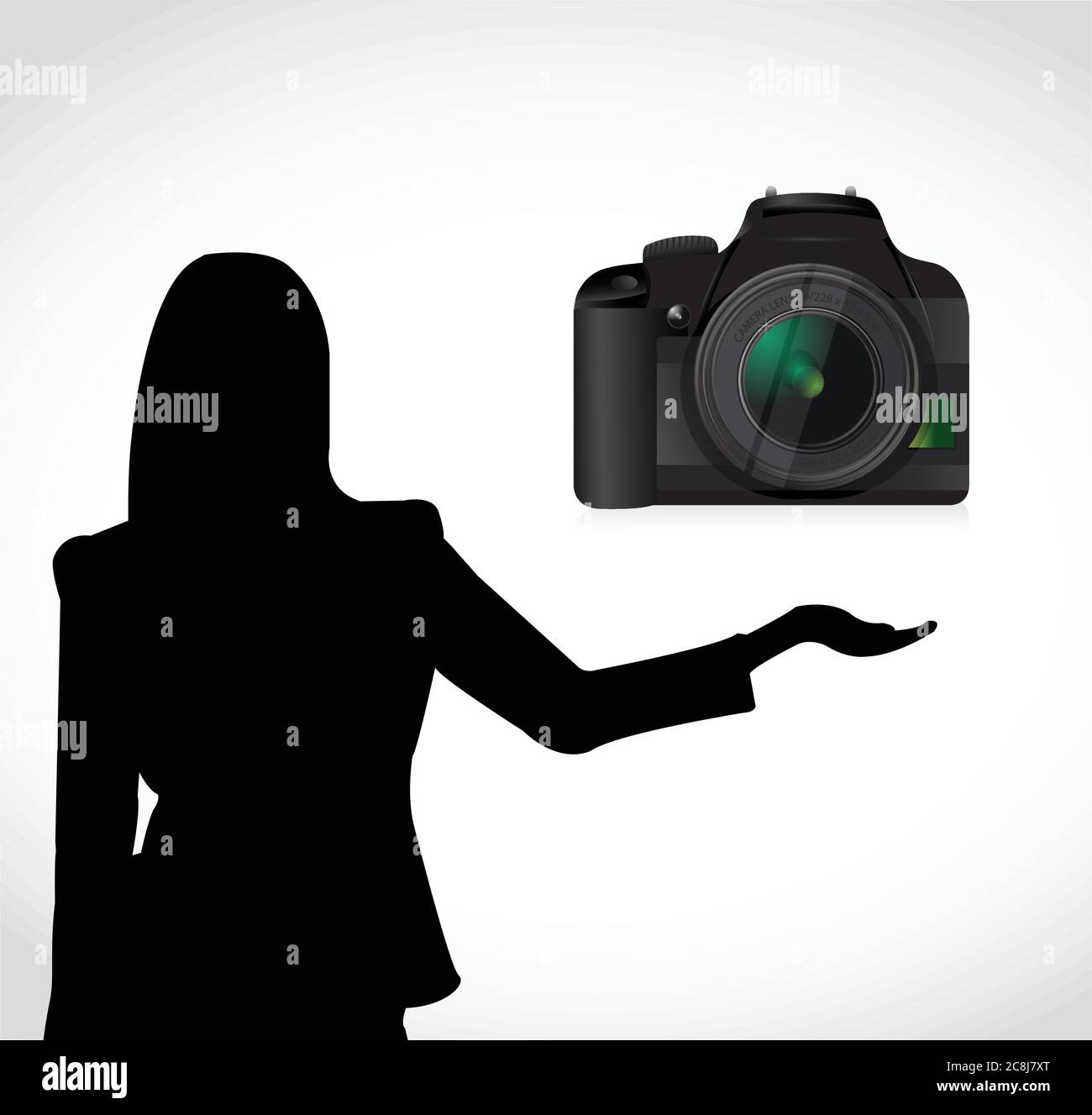 Camera presentation illustration design over a white background Stock ...