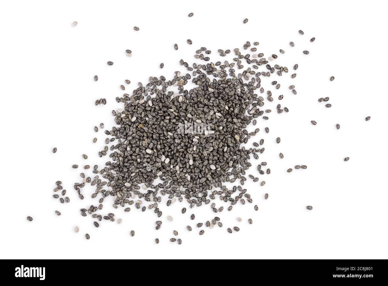 Chia seeds isolated on white background with clipping path and full ...