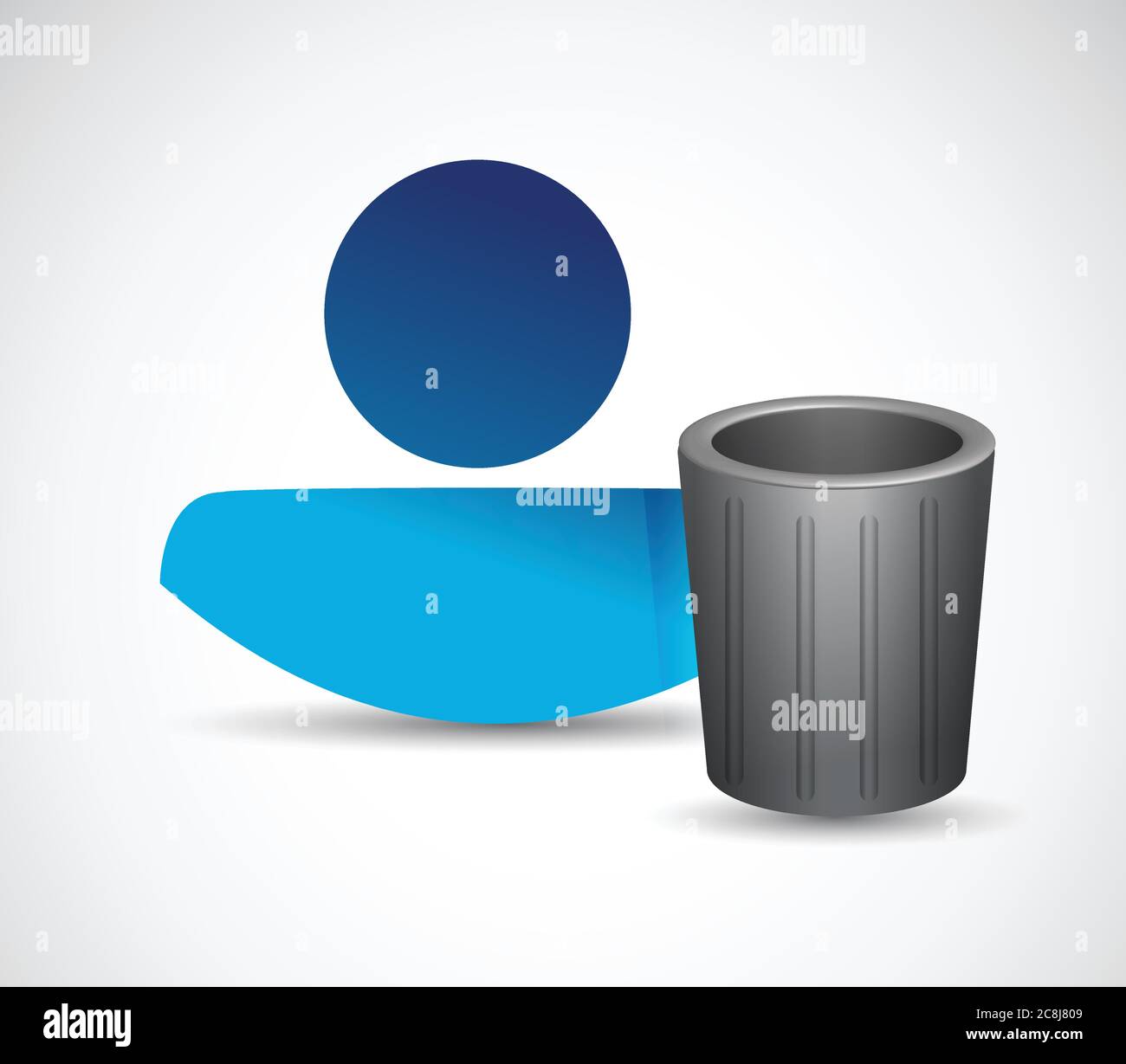 Trash can and avatar illustration design over a white background Stock ...