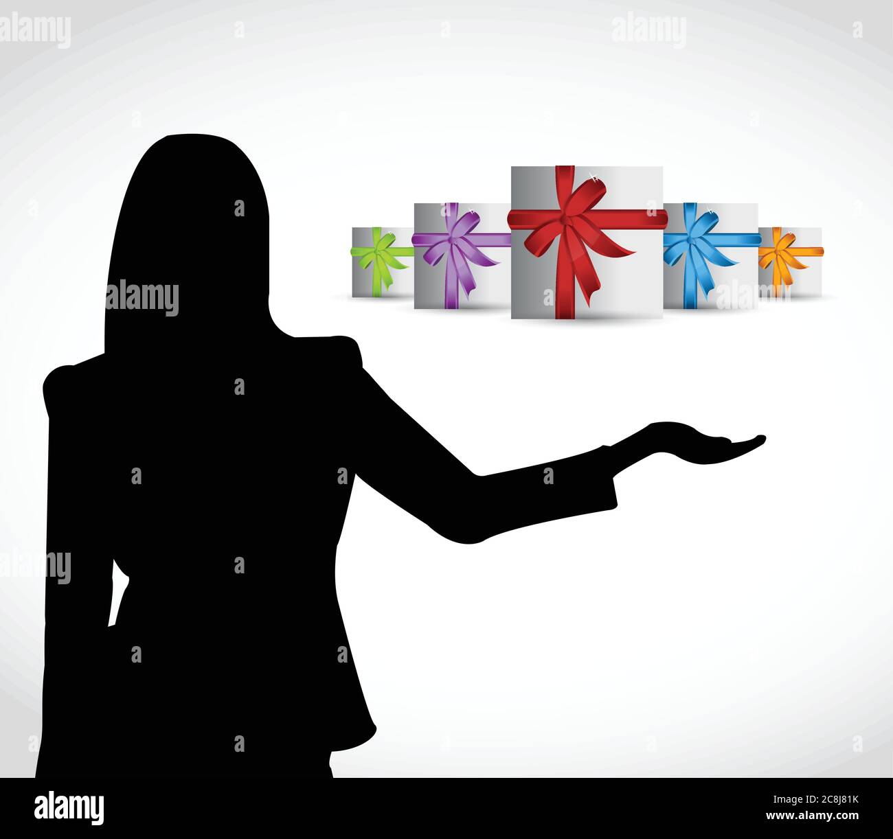 Gift presentation illustration design over a white background Stock ...