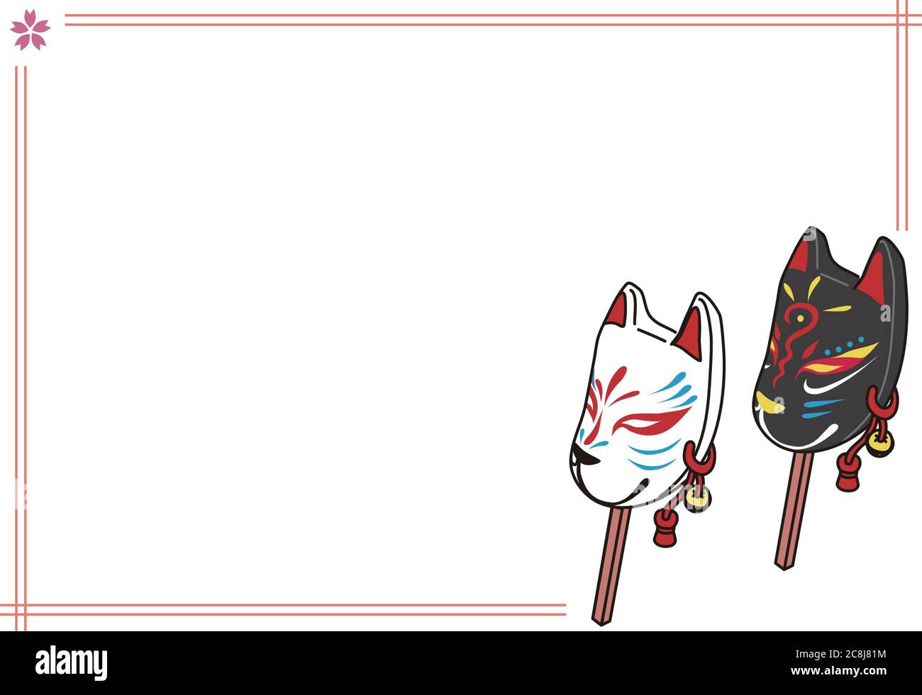 Japanese traditional Kitsune Fox mask with white background and ...