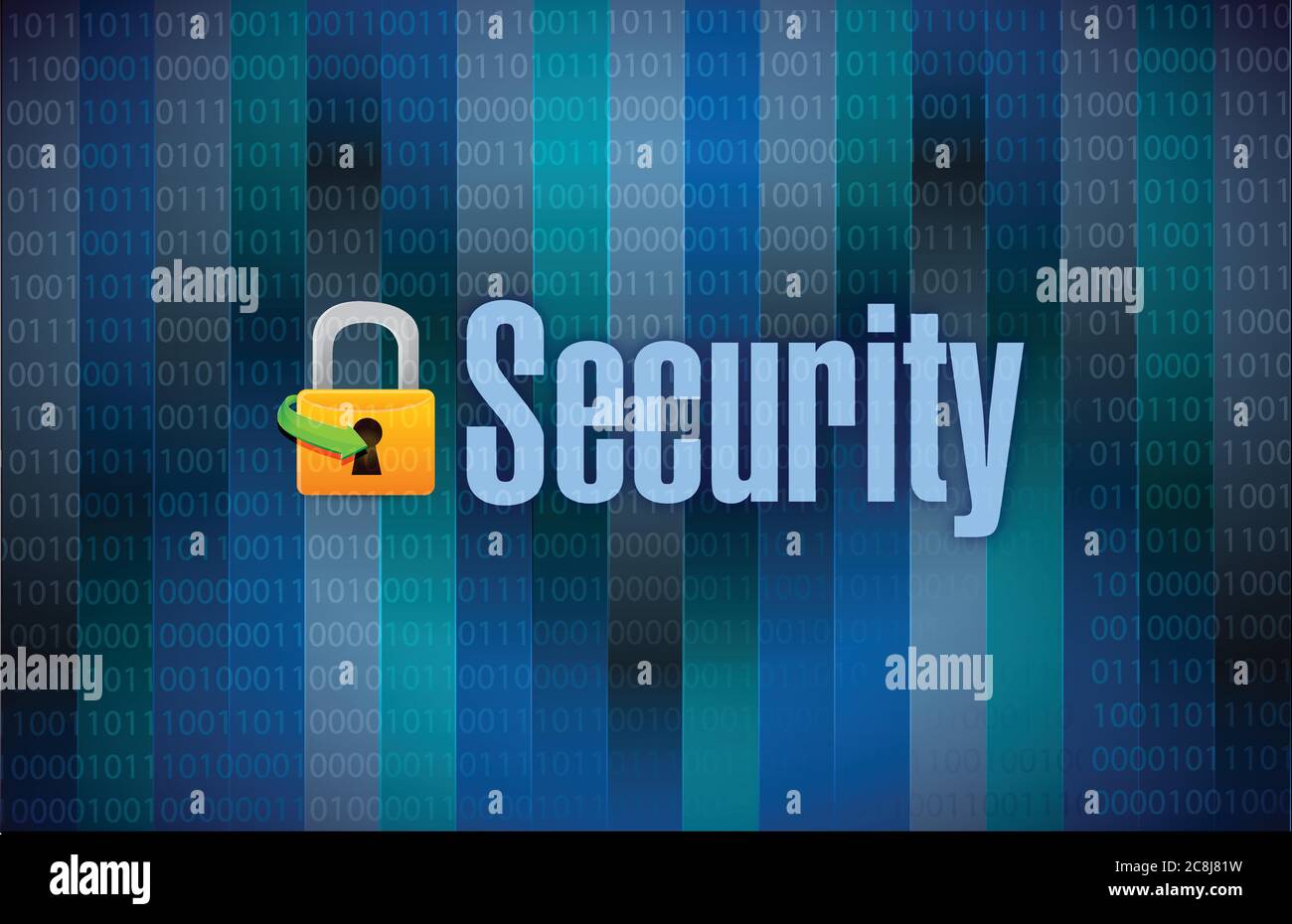 Lock and security binary dark background illustration design Stock ...