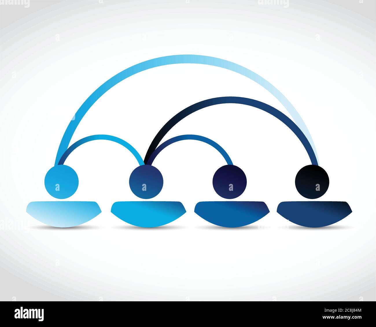 People network communication illustration design over a white ...