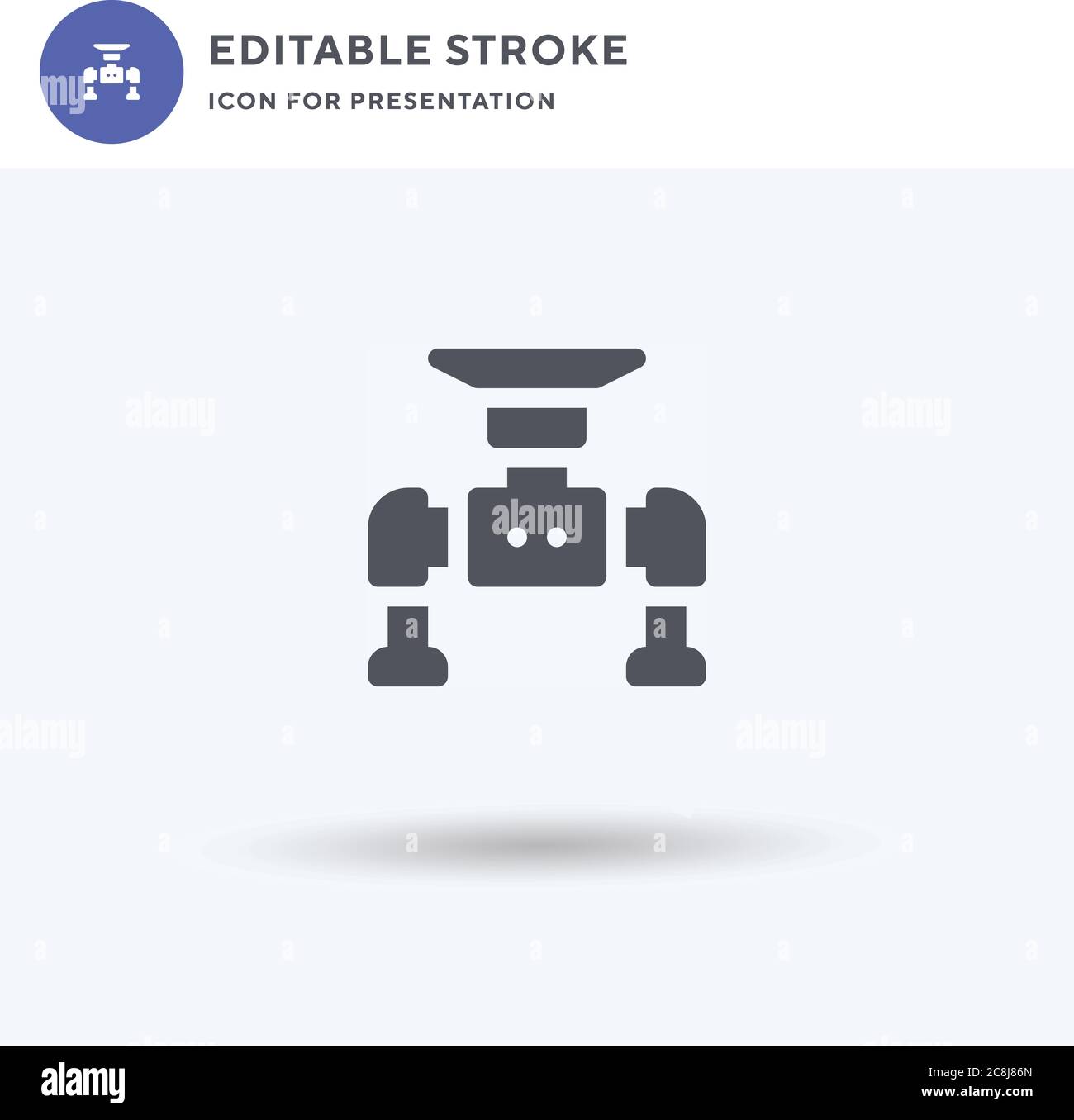 Robot icon vector, filled flat sign, solid pictogram isolated on white ...