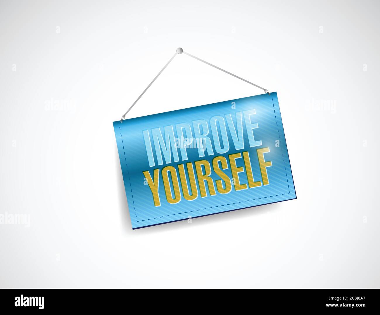 Improve yourself post illustration design over a white background Stock ...