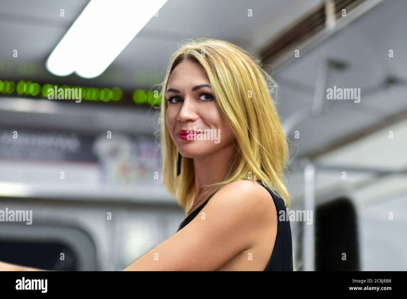 Woman rides bus in hi-res stock photography and images - Alamy