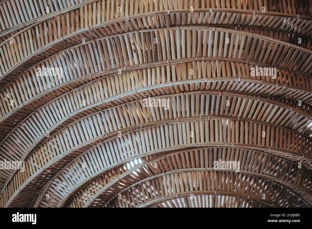 Structure of wooden huts. Bamboo hut. Bamboo huts for living. The part ...