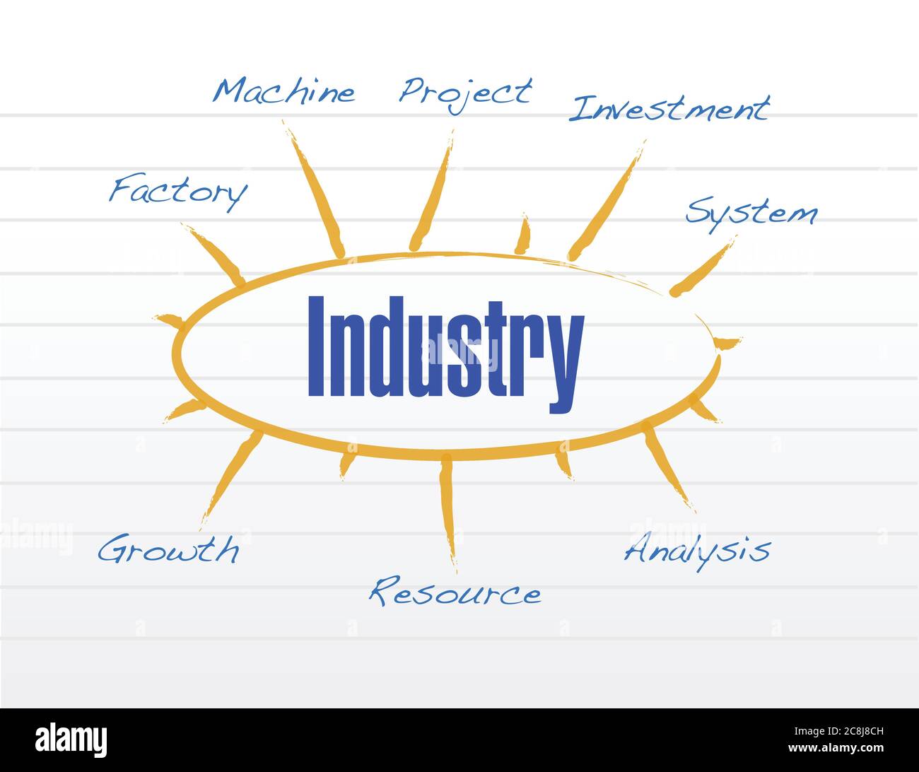 Industry model diagram illustration design over a white background ...