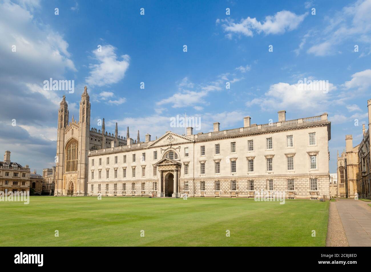 Gibbs building and Kings college chapel, Cambridge, England Stock Photo ...