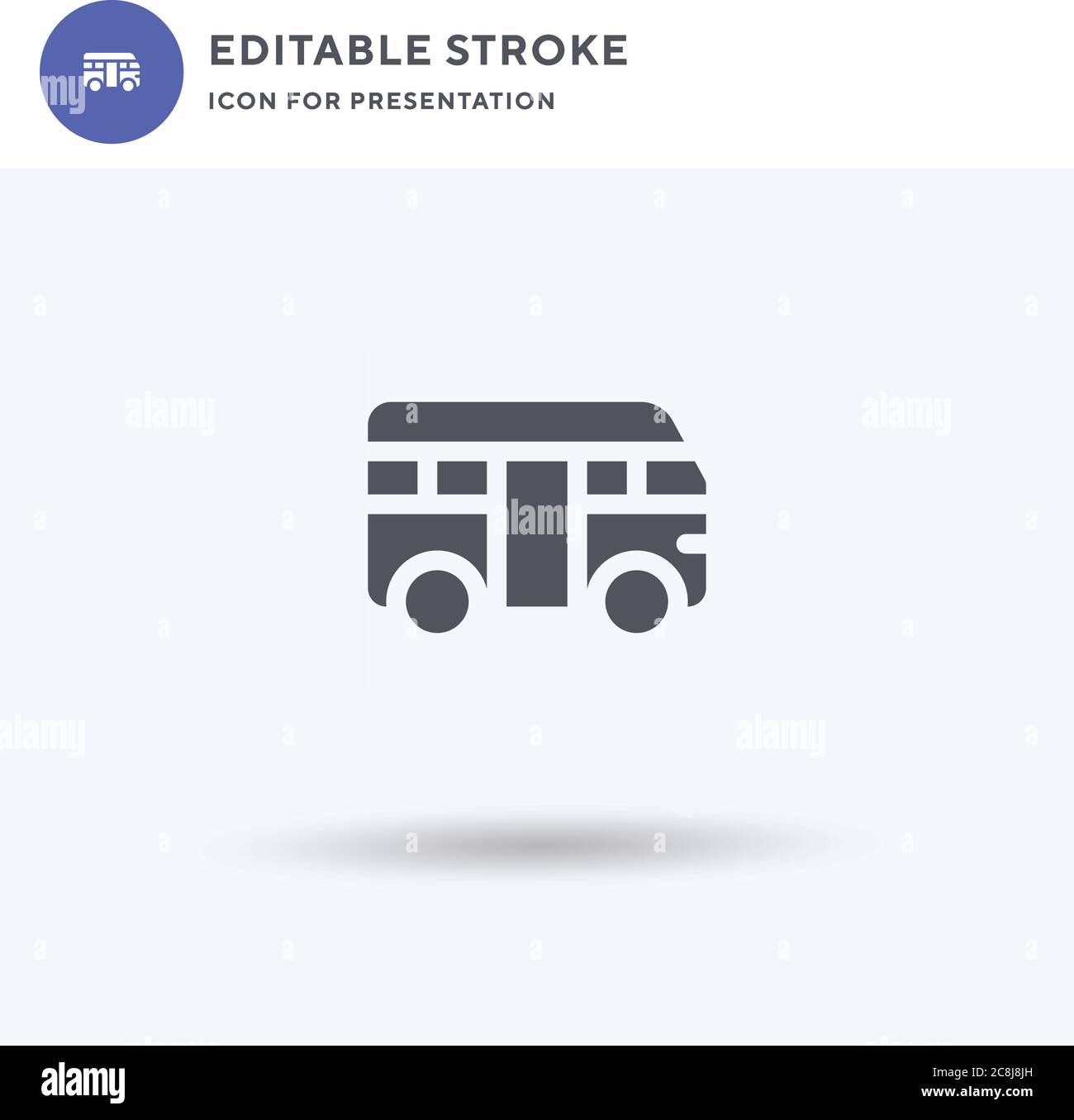 Bus icon vector, filled flat sign, solid pictogram isolated on white ...