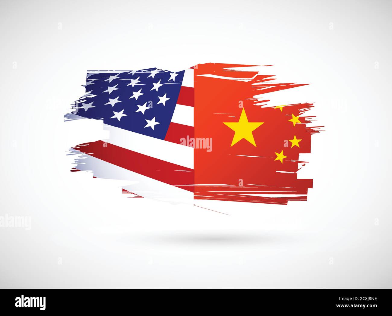 Usa and china illustration design over a white background Stock Vector ...