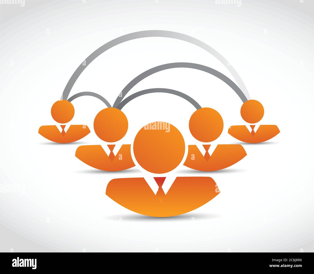 Orange people network connection illustration design over a white ...