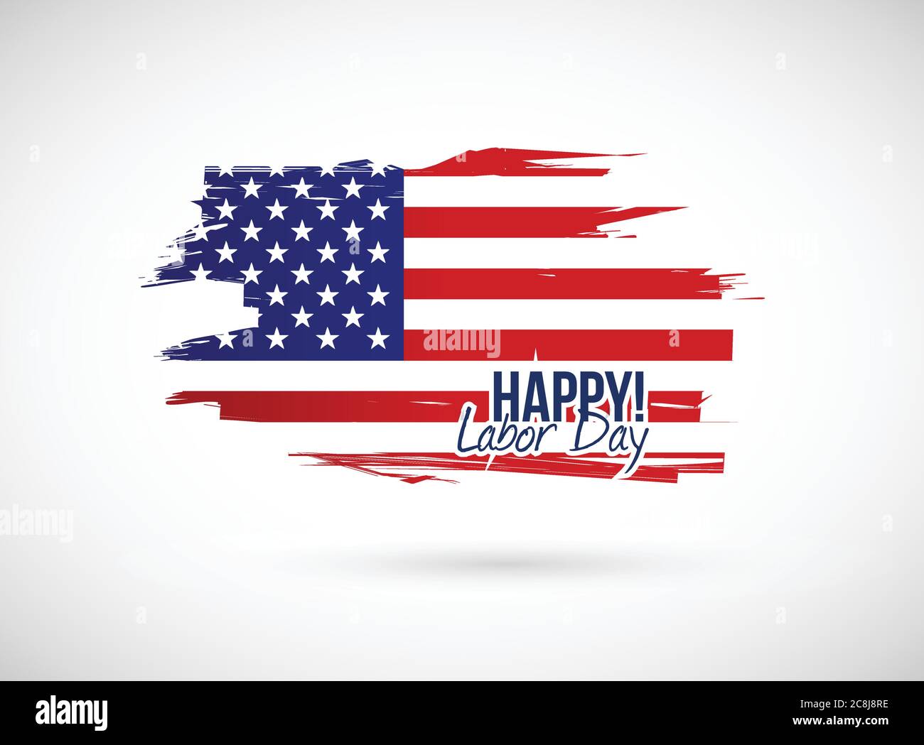 Labor day holiday flag sign illustration design over a white background ...