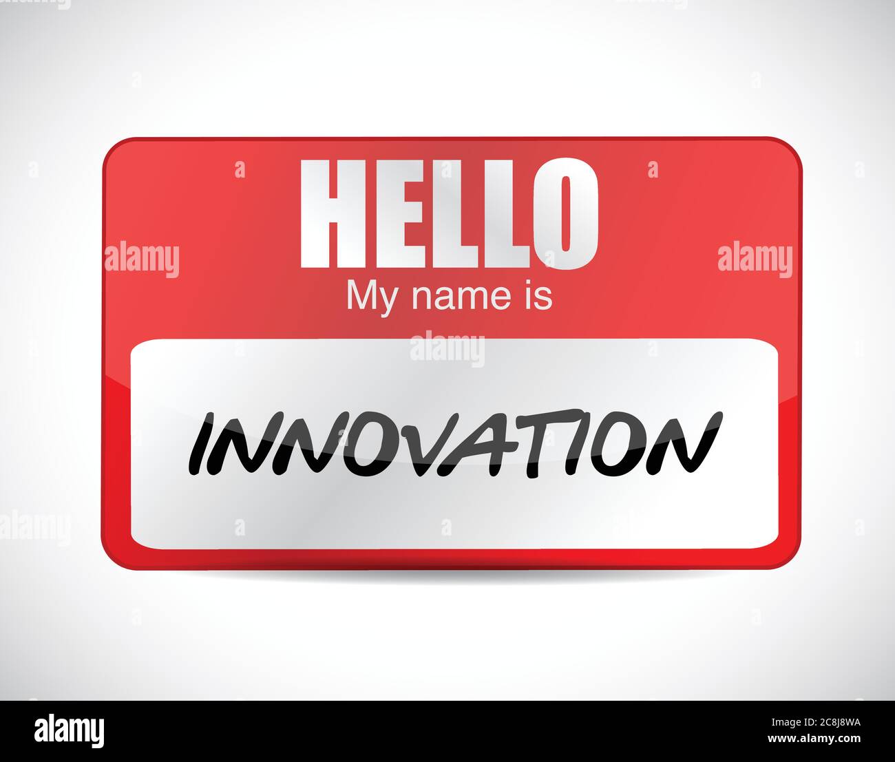 Innovation name tag illustration design over a white background Stock ...
