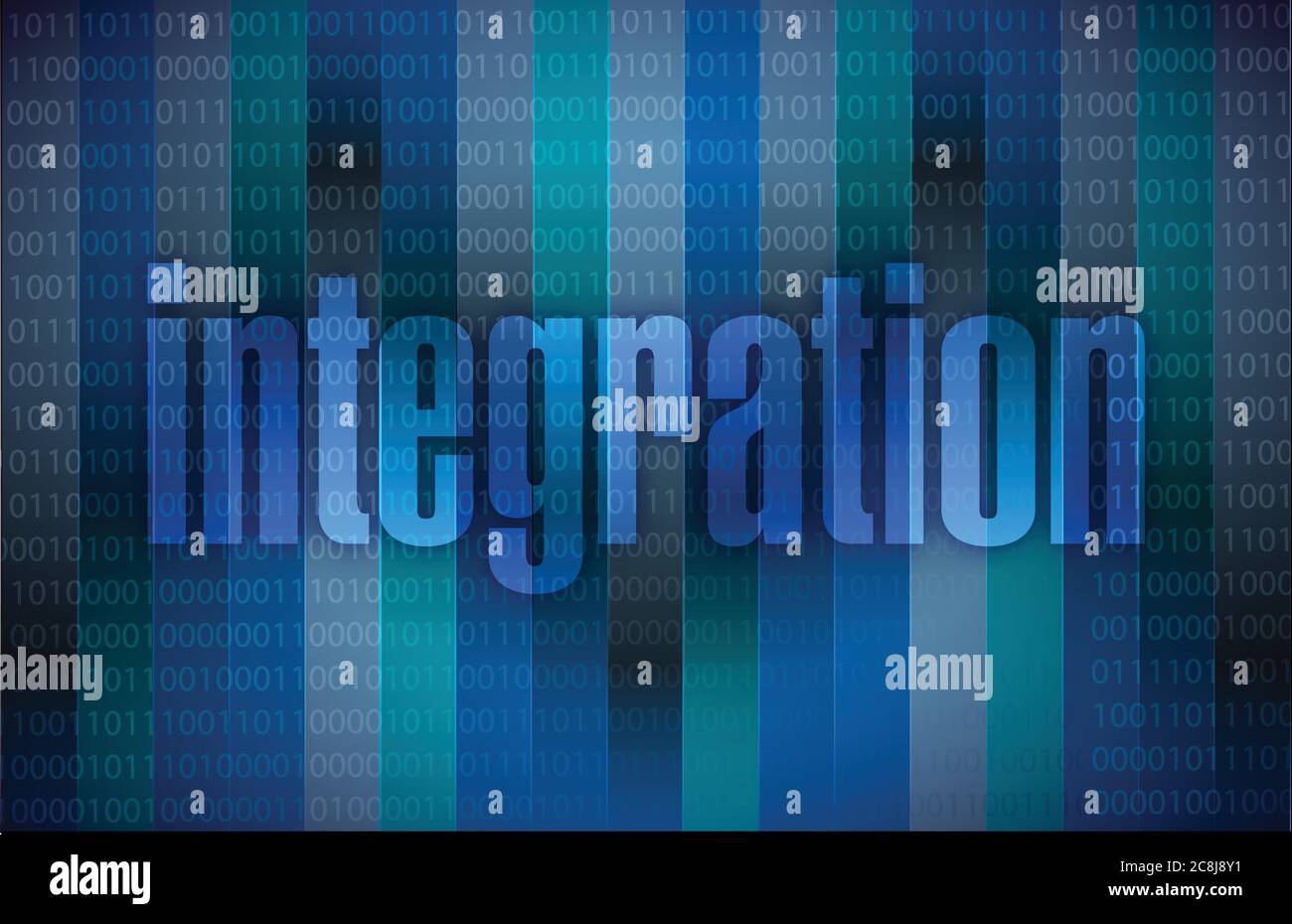 Integration text illustration over a binary background Stock Vector ...
