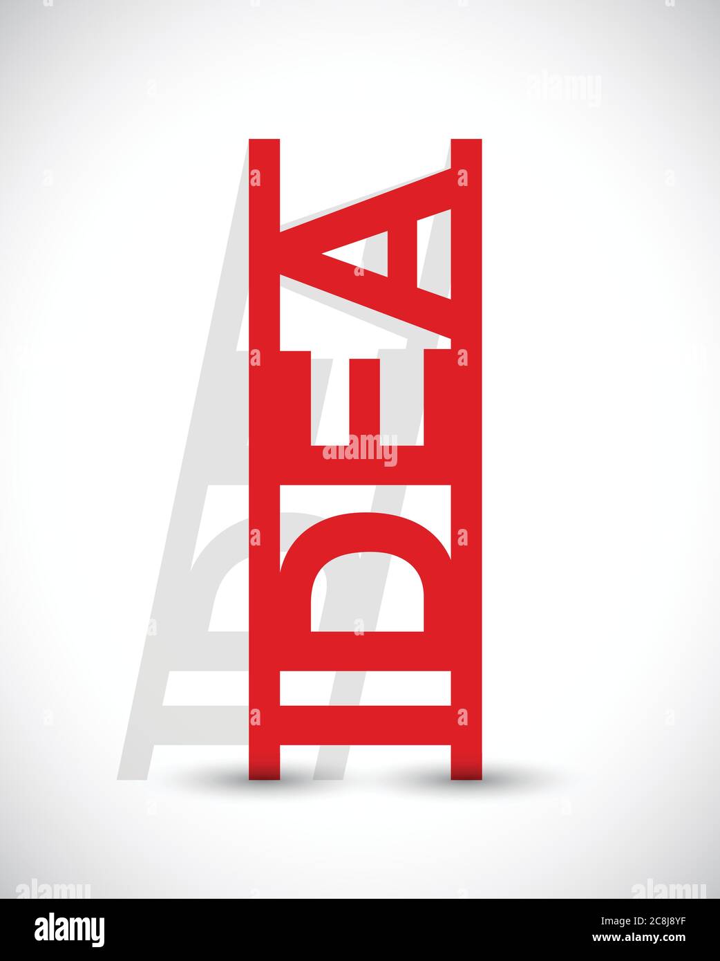 Idea text ladder concept illustration design over a white background ...