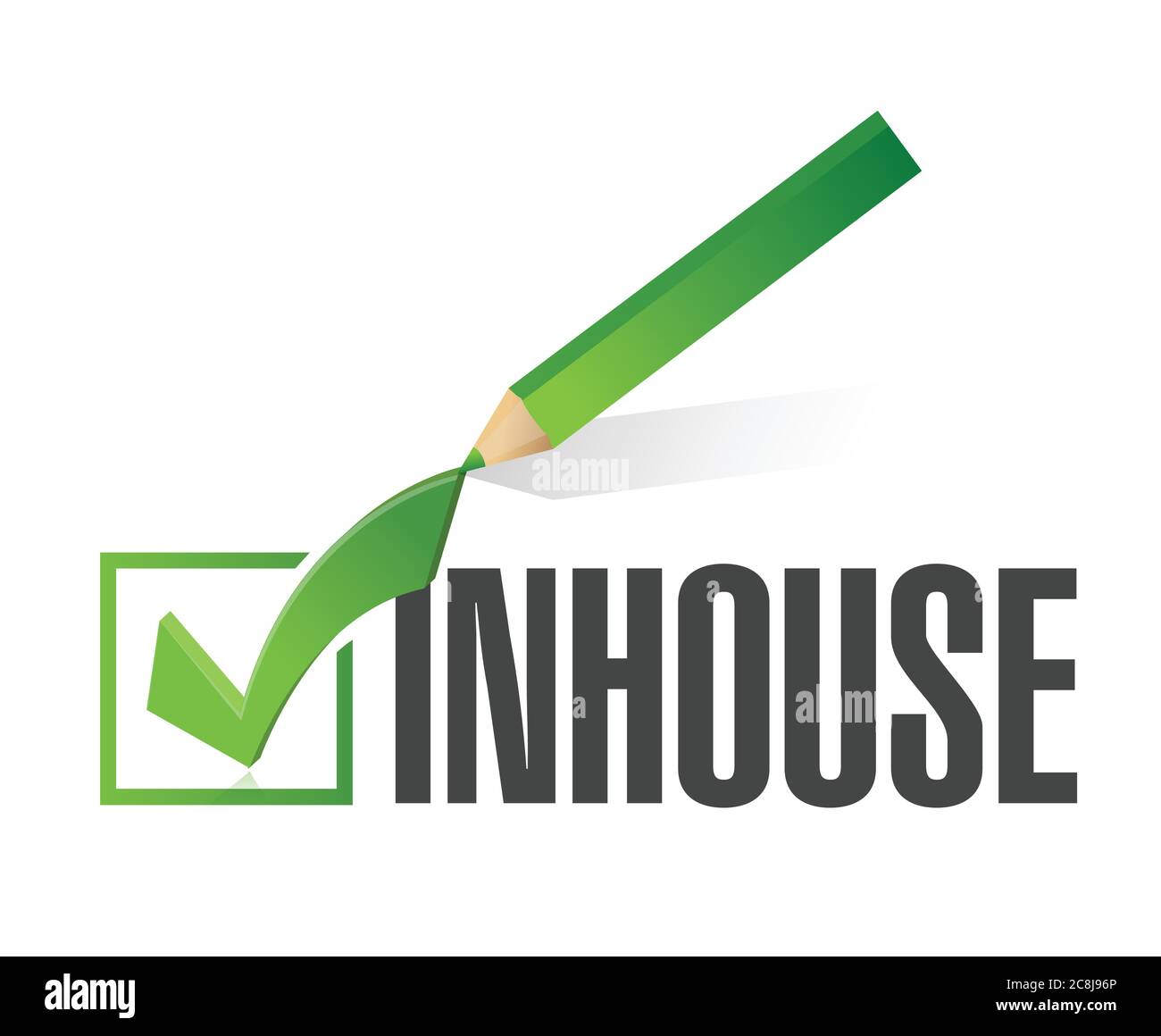 Inhouse checkmark illustration design over a white background Stock ...