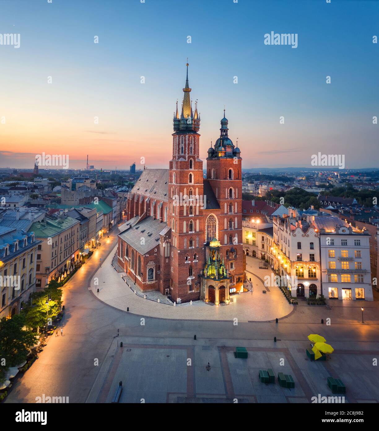 Aerial view on bazylika mariacka hi-res stock photography and images ...