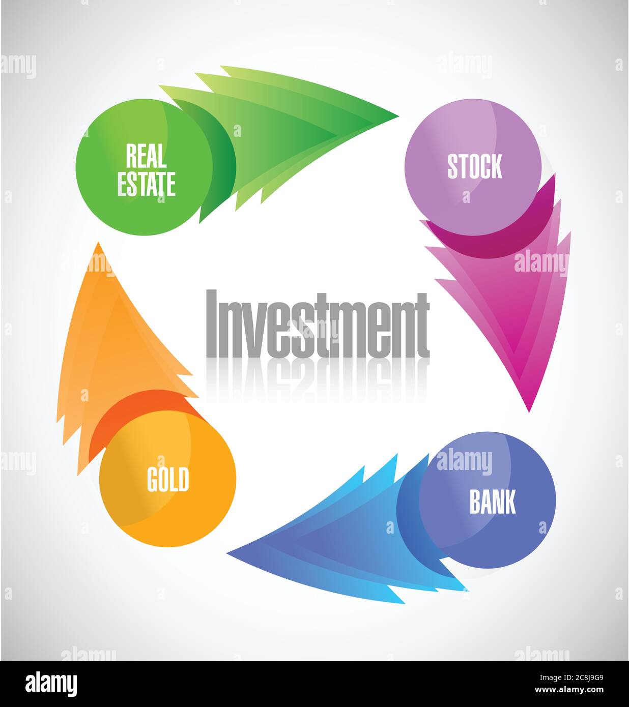 Investment diagram illustration design over a white background Stock ...